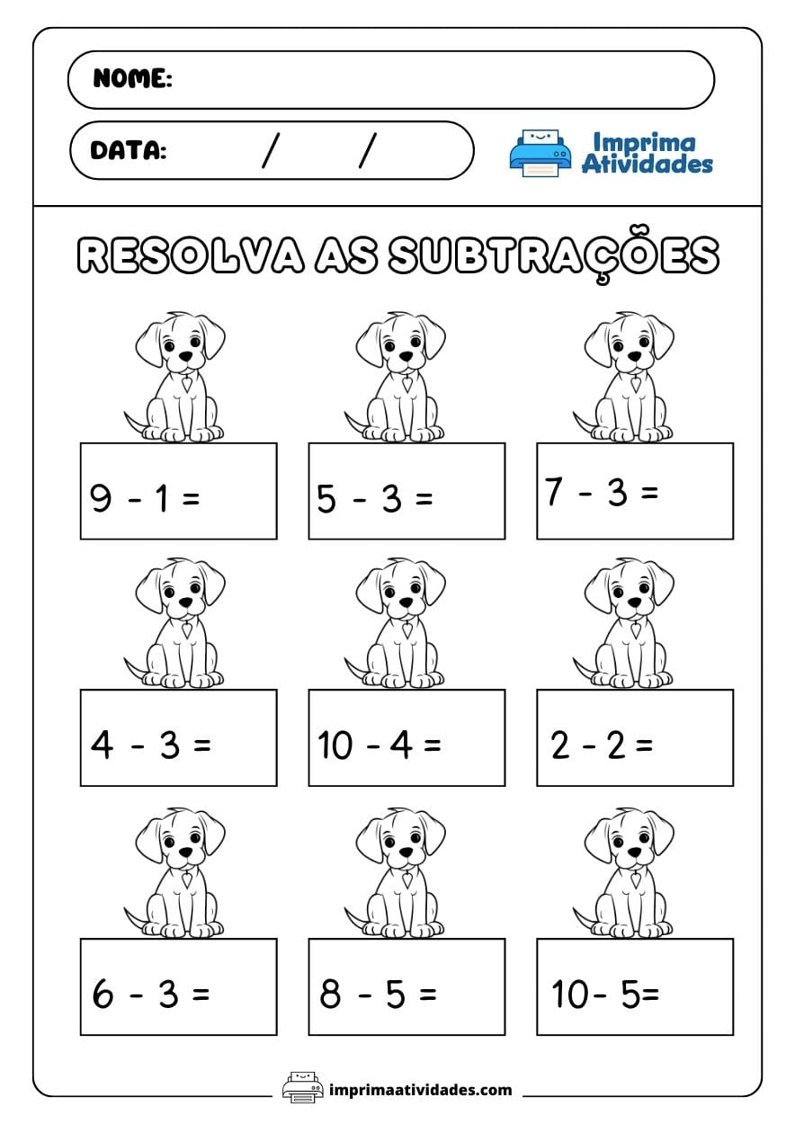 3 Atividades de Matemática de 0 a 10 Grátis | Imprima Atividades