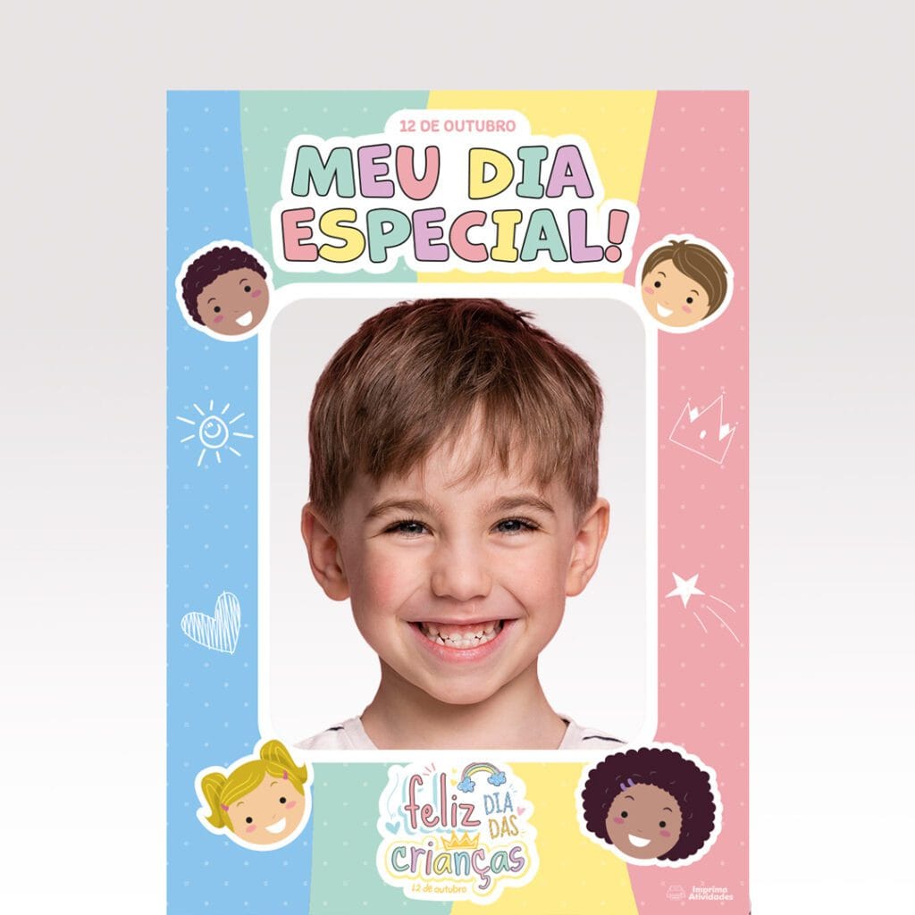 Moldura para foto Dia das Crianças | Imprima Atividades